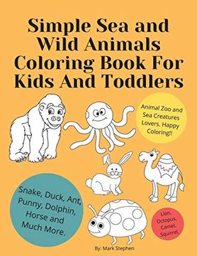 Libro Simple sea and Wild Animals Coloring Book for Kids and Toddlers ...