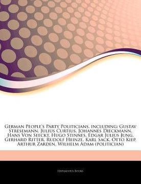 Libro german people's party politicians, including: gustav stresemann ...