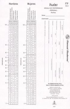 Libro Kp Escala de Preferencia Personal Perfiles De Frederic Kuder ...