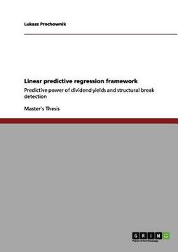 Comprar linear predictive regression framework De prochownik, lukasz ...