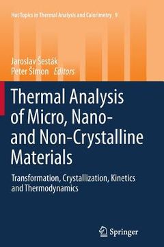 Libro Thermal Analysis of Micro, Nano- And Non-Crystalline Materials ...