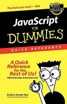 Libro javascript for dummies quick reference De Emily A. Vander Veer ...