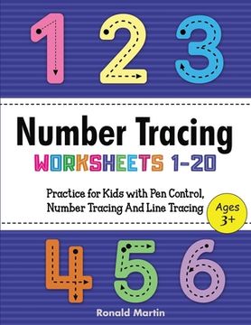 Libro Number Tracing Worksheets 1-20: practice for Kids with Pen ...