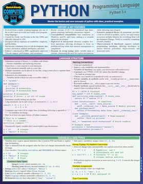 Libro Python Programming Language: A Quickstudy Laminated Reference Guide (en Inglés) De Robin ...
